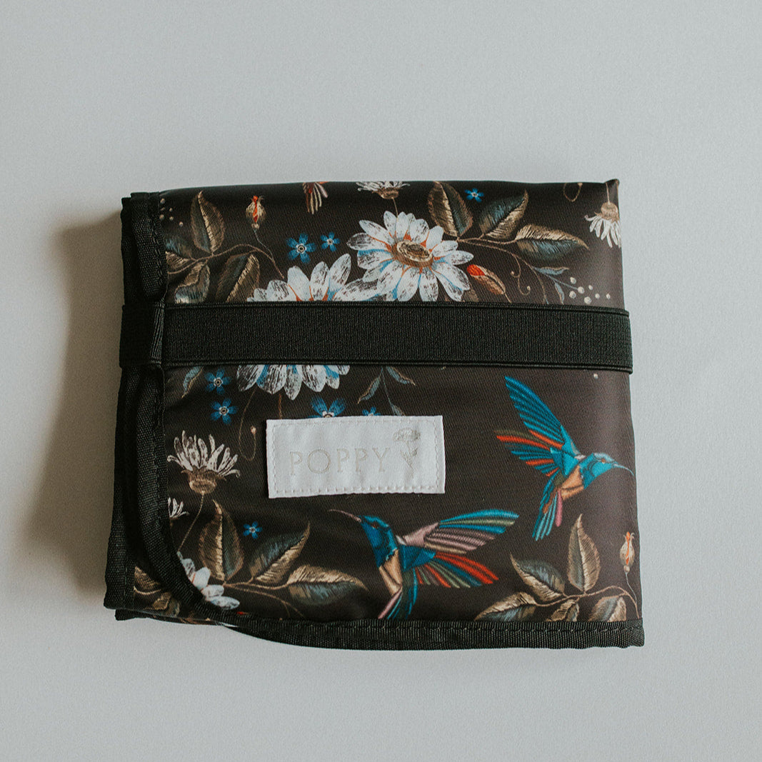 Wipe-clean changing mat (black hummingbirds)